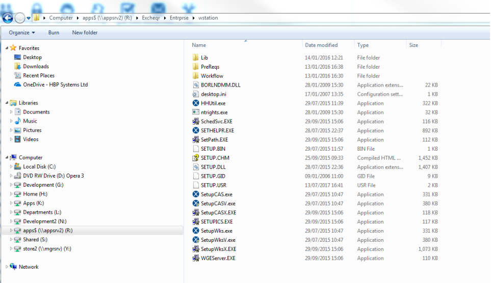 Installing the Exchequer Client and OLE Client