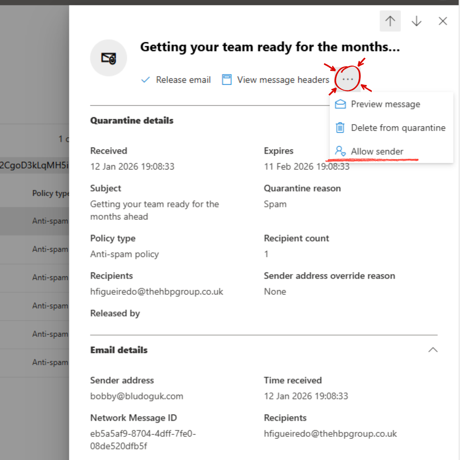 Safely Releasing Quarantined Emails in Microsoft Defender