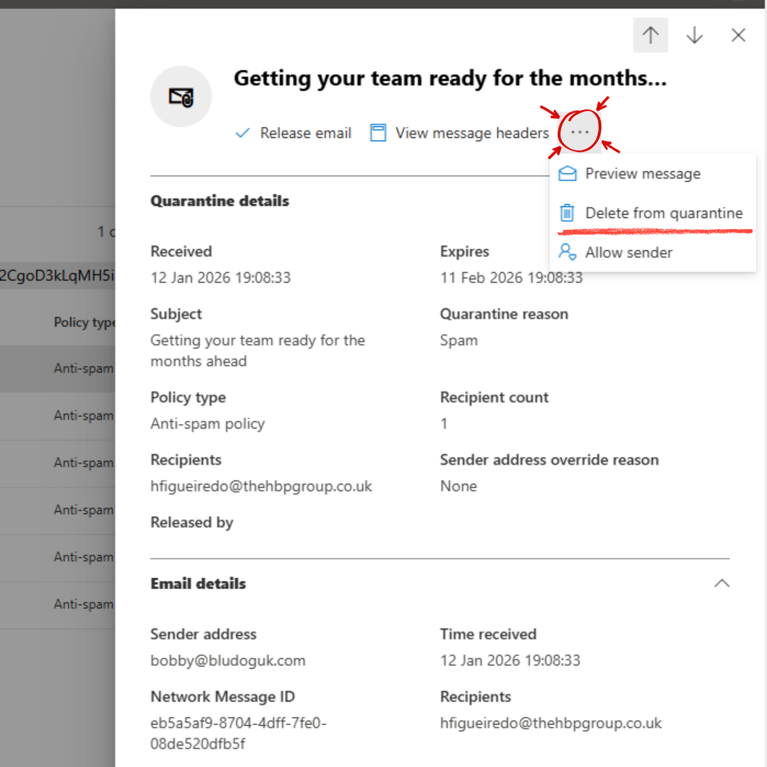 Safely Releasing Quarantined Emails in Microsoft Defender