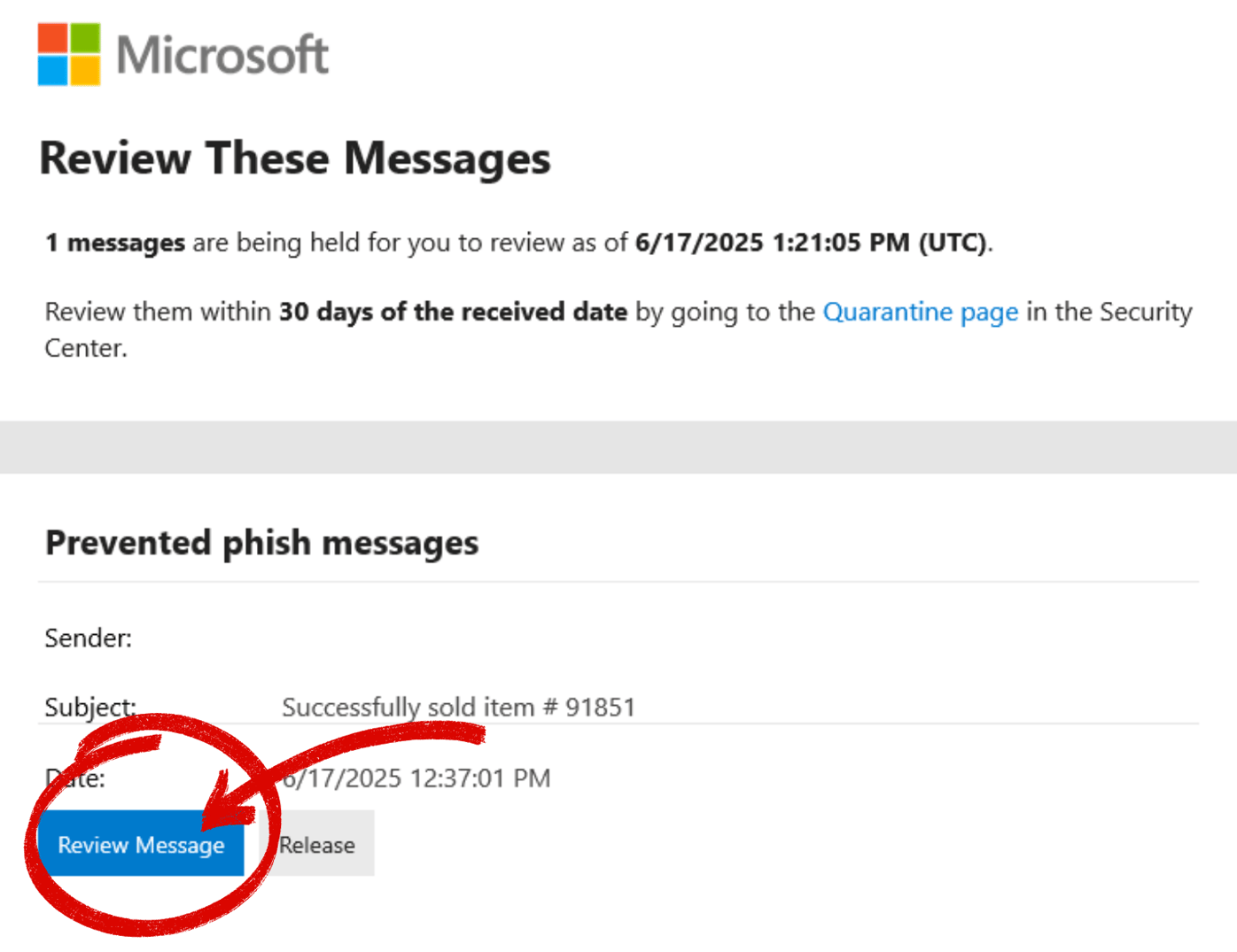 Safely Releasing Quarantined Emails in Microsoft Defender