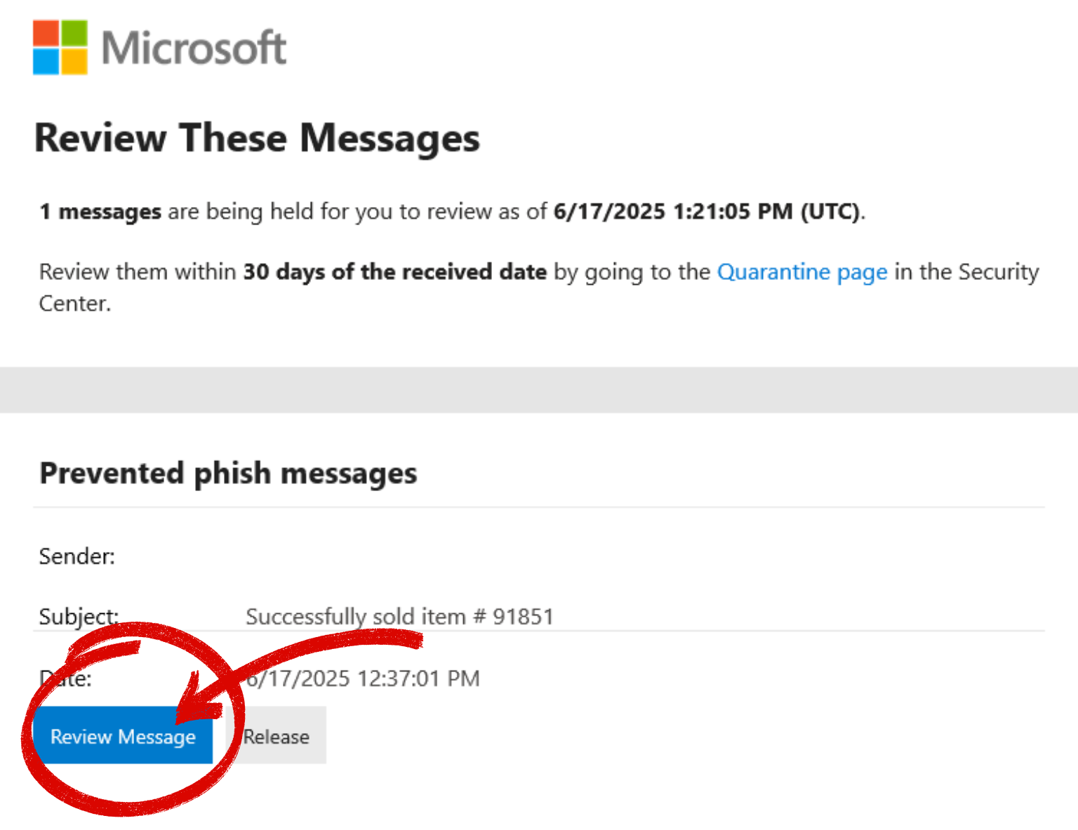 Safely Releasing Quarantined Emails in Microsoft Defender