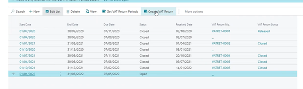 How to create a VAT Return in Business Central